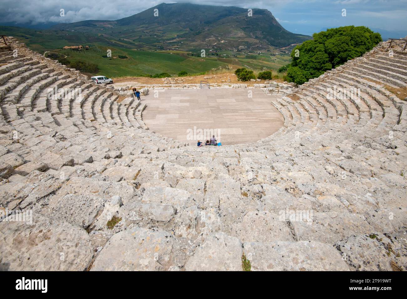 Theater of Segesta in Archaeological Park - Sicily - Italy Stock Photo ...