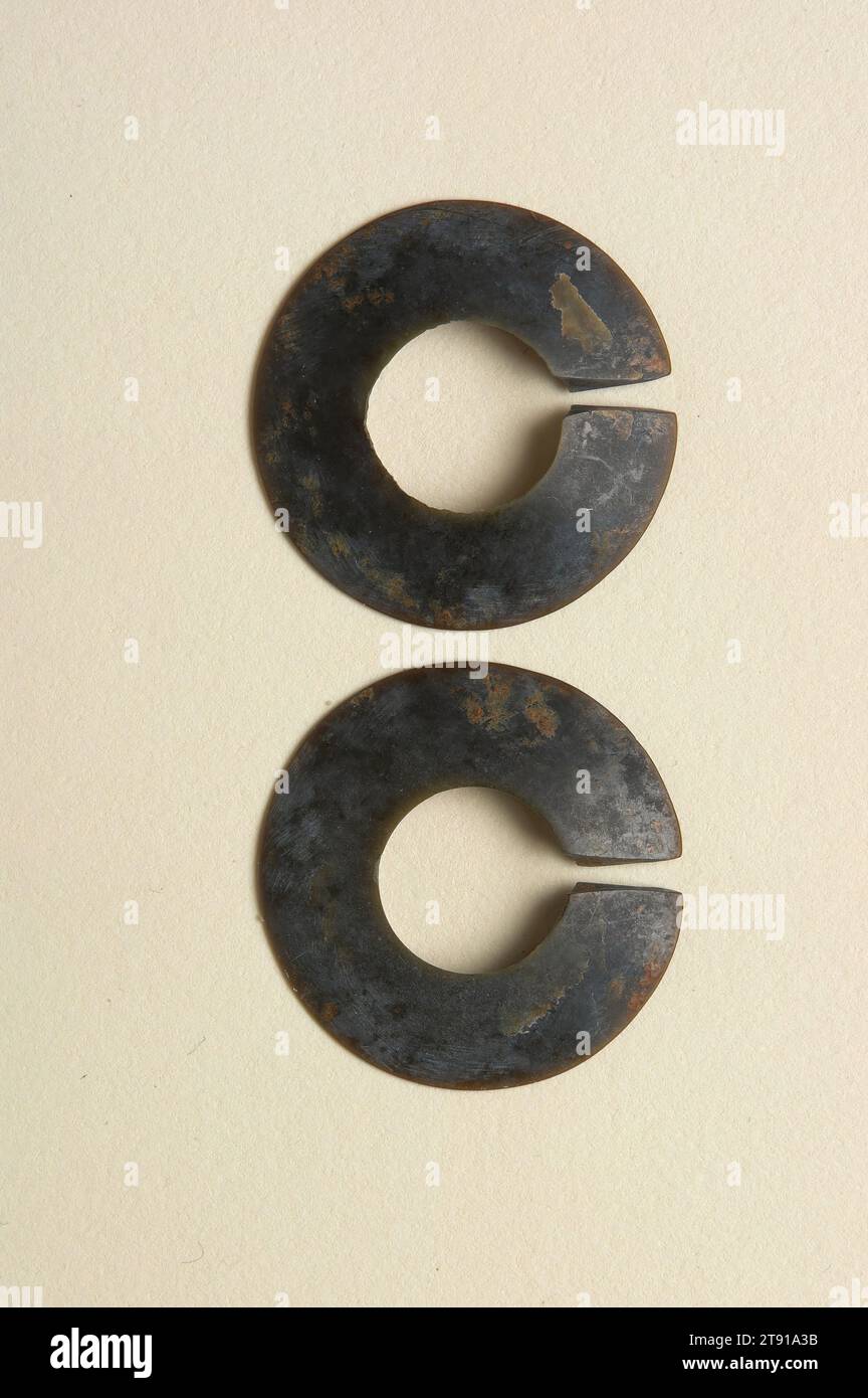 Pair of Slit Disc Earrings, c. 4th century BCE - 1st century CE, 15/16 ...