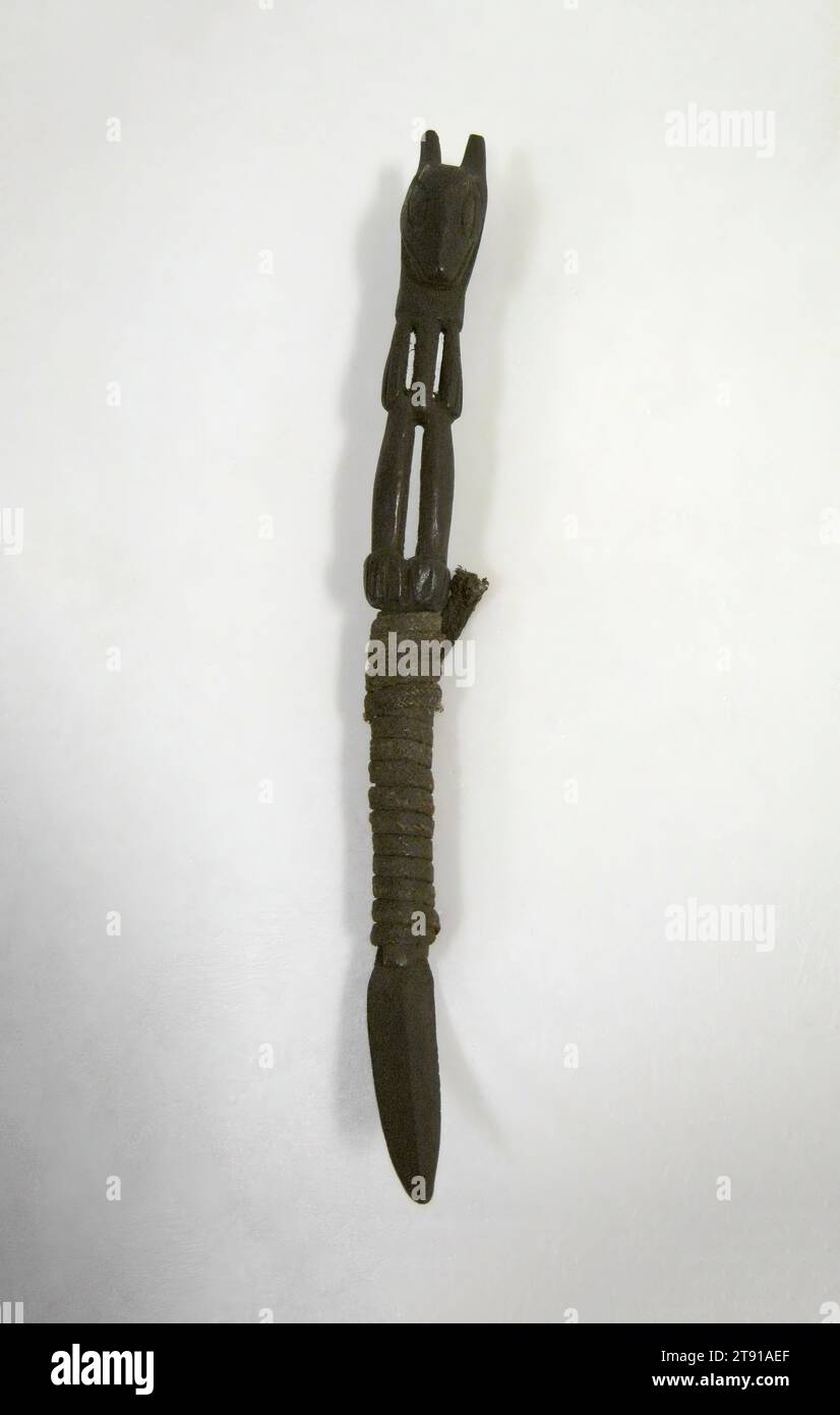 Knife, late 19th century, 12 1/4 x 1 in. (31.1 x 2.5 cm), Wood, metal ...
