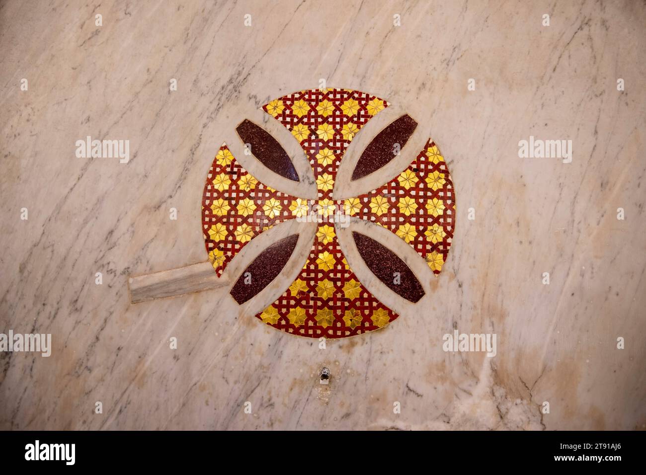Cross Pattee on Marble Wall Stock Photo - Alamy
