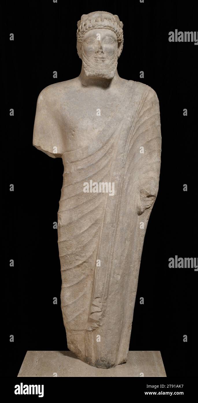 Votary Figure, c. 470 BCE, 61 1/4 in. (155.58 cm), Limestone, Cyprus ...