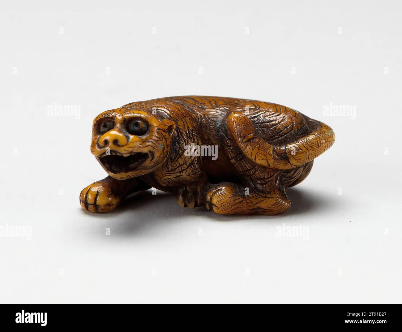Crouching tiger, early 19th century, 3/4 x 1 3/4 x 1 1/4 in. (1.91 x 4. ...