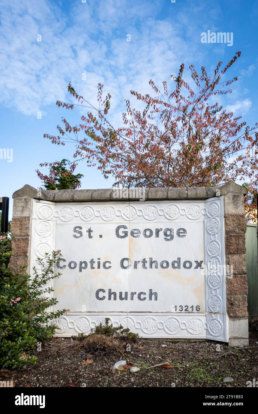 KIRKLAND, WASHINGTON – OCT 26, 2023: St. George Coptic Orthodox Church ...