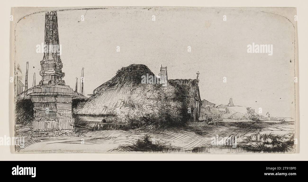 Landscape with an Obelisk, c. 1650, Rembrandt Harmensz. van Rijn, Dutch ...