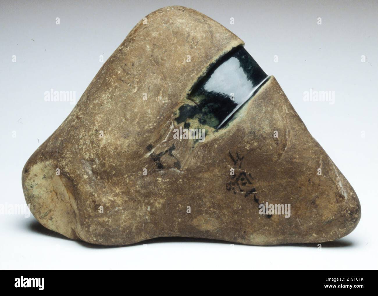 Jade Boulder, 19th century, 6 1/2 in. (16.51 cm), Dark green nephrite ...