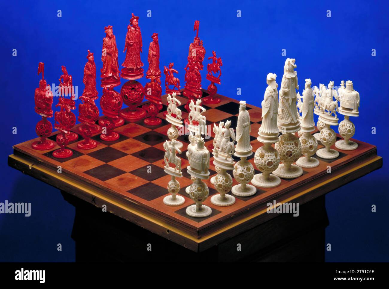 Chess Set, 18th century, 7 1/4 in. (18.42 cm) (tallest), Ivory, China ...