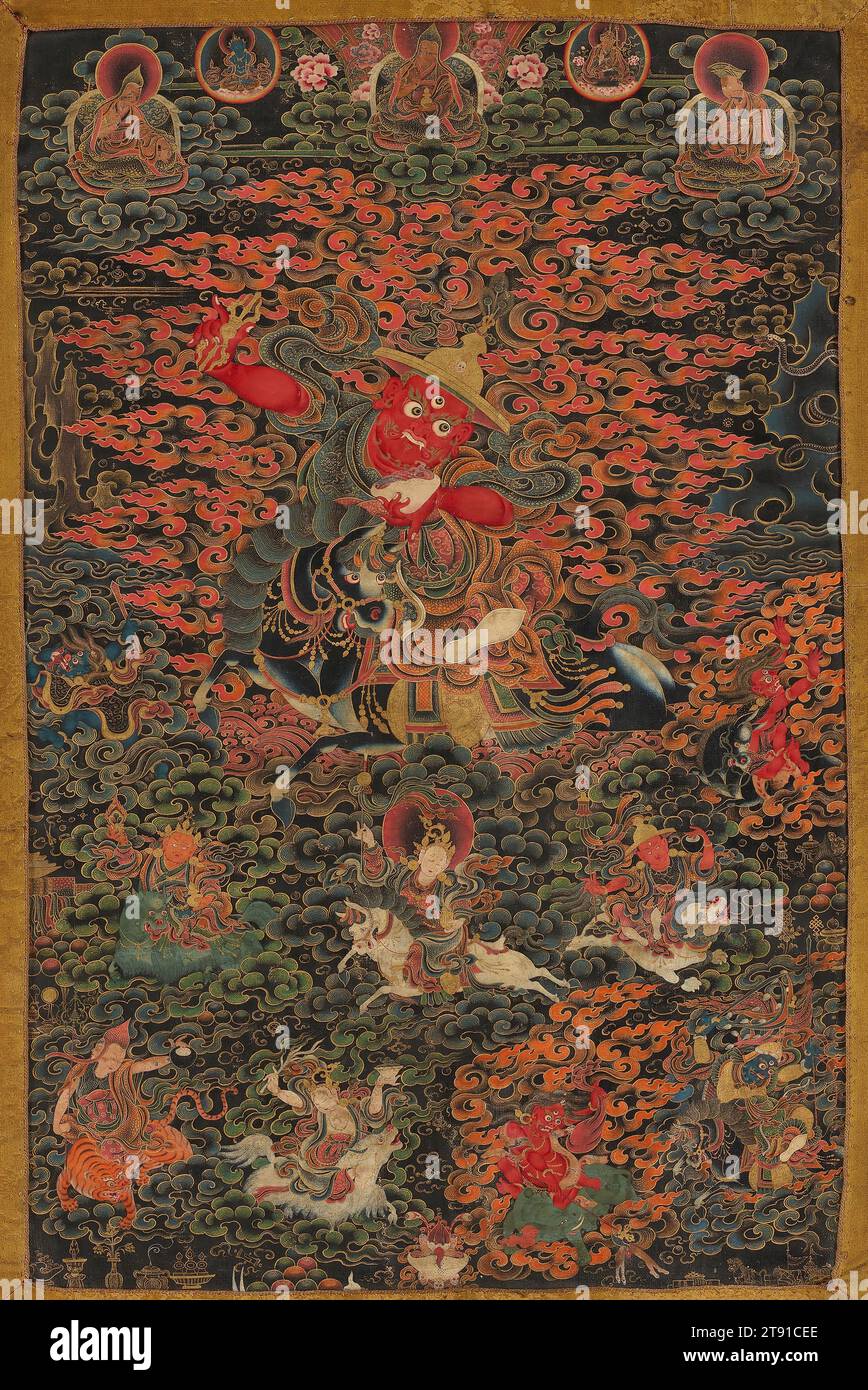 Pehar (Worldly Protector Deity), late 17th century, 17-7/8 x 11-3/4 in ...