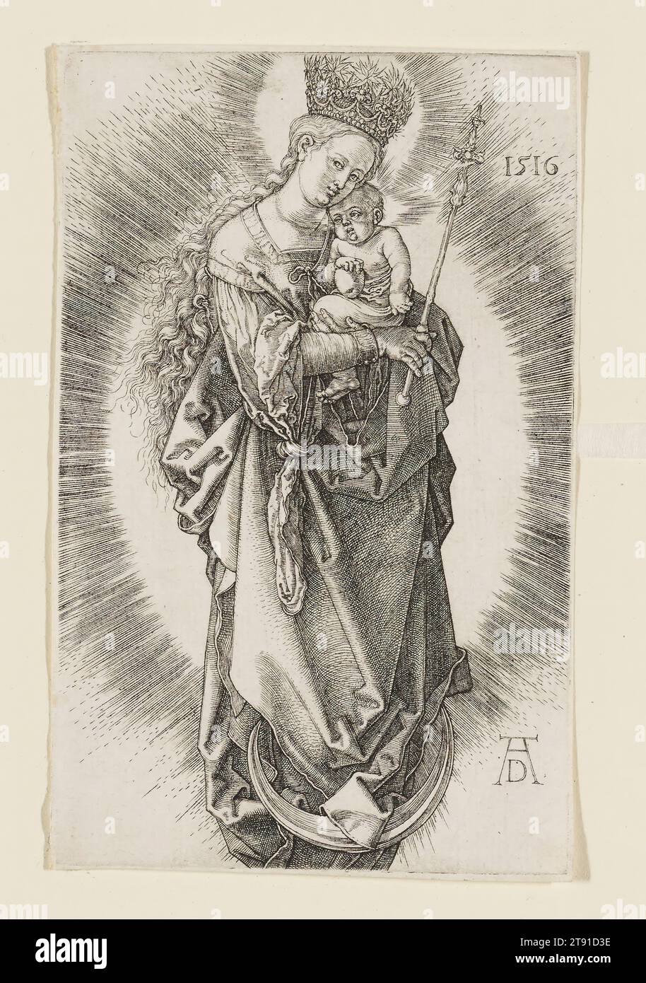 Virgin on the Crescent with Crown of Stars and Scepter, 1516, Albrecht ...