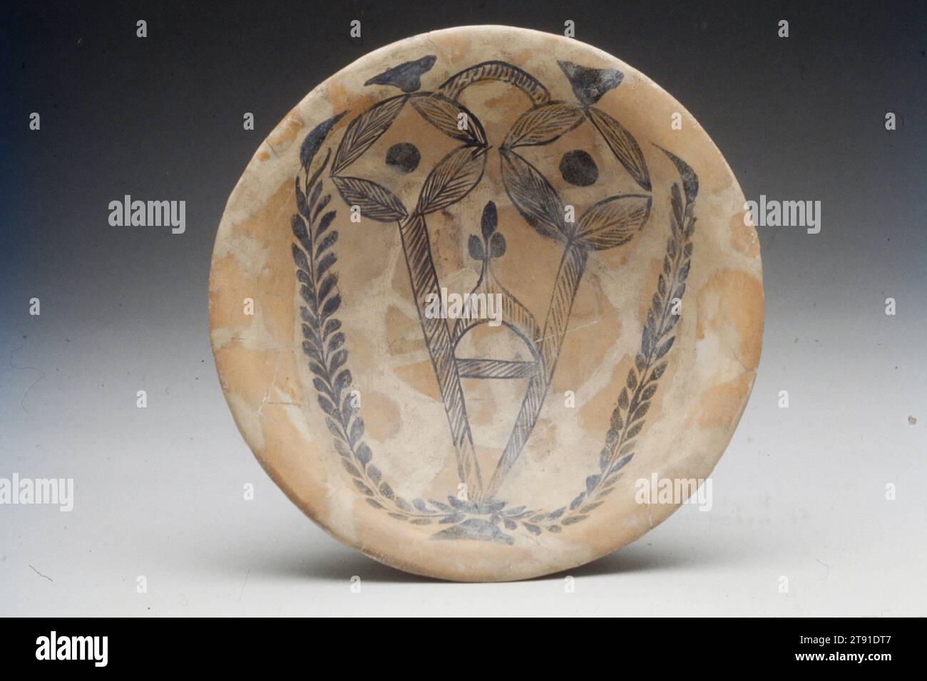 Bowl with abstract (Anthropomorphic?) design, 9th-10th century, 2 1/8 x ...