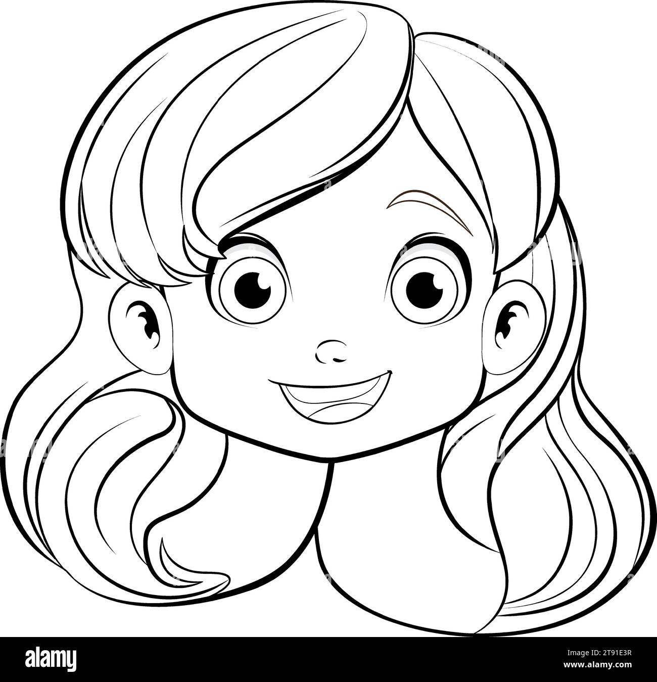 A Cheerful Vector Illustration Of A Girl Character With A Happy Smile
