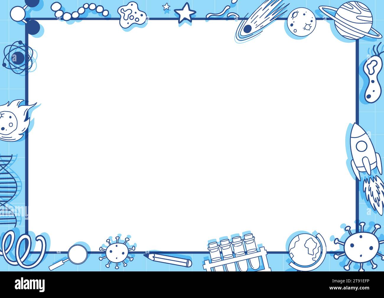 Vector cartoon illustration of science tools and learning sign Stock ...