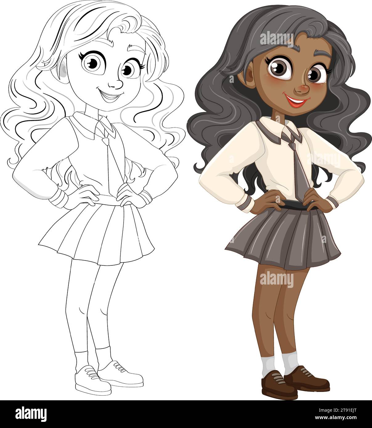 Beautiful student with red hair and a smile, ready for school Stock ...