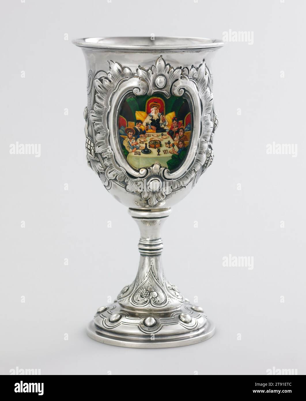Elijah cup, 20th century, 7 x 3 3/4 in. (17.78 x 9.53 cm), Silver, hand ...