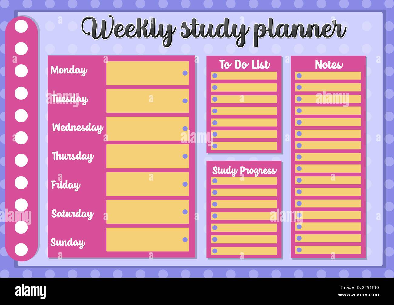 Schedule of lessons Stock Vector Images - Alamy
