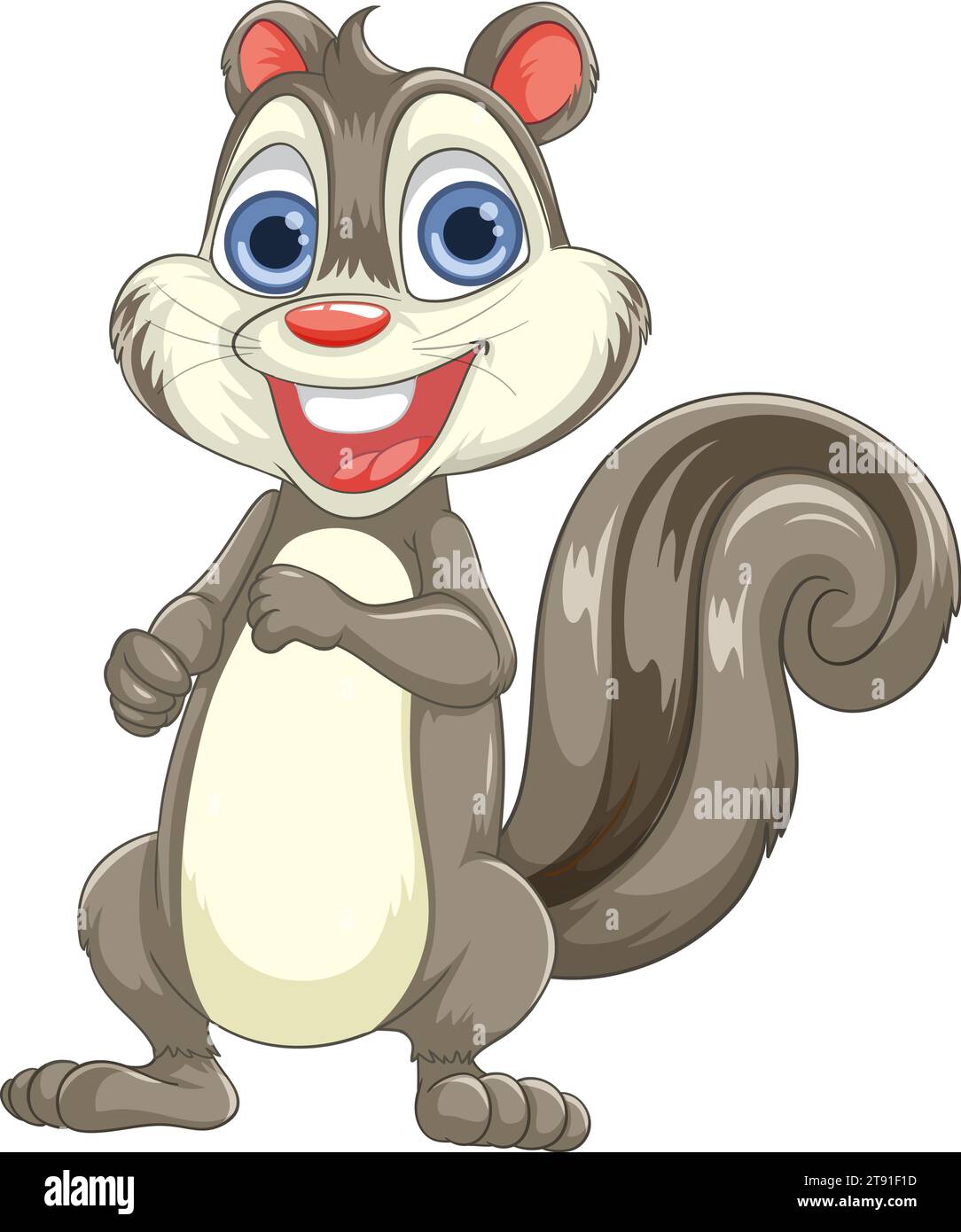 A cute and charming squirrel cartoon character in vector art style ...