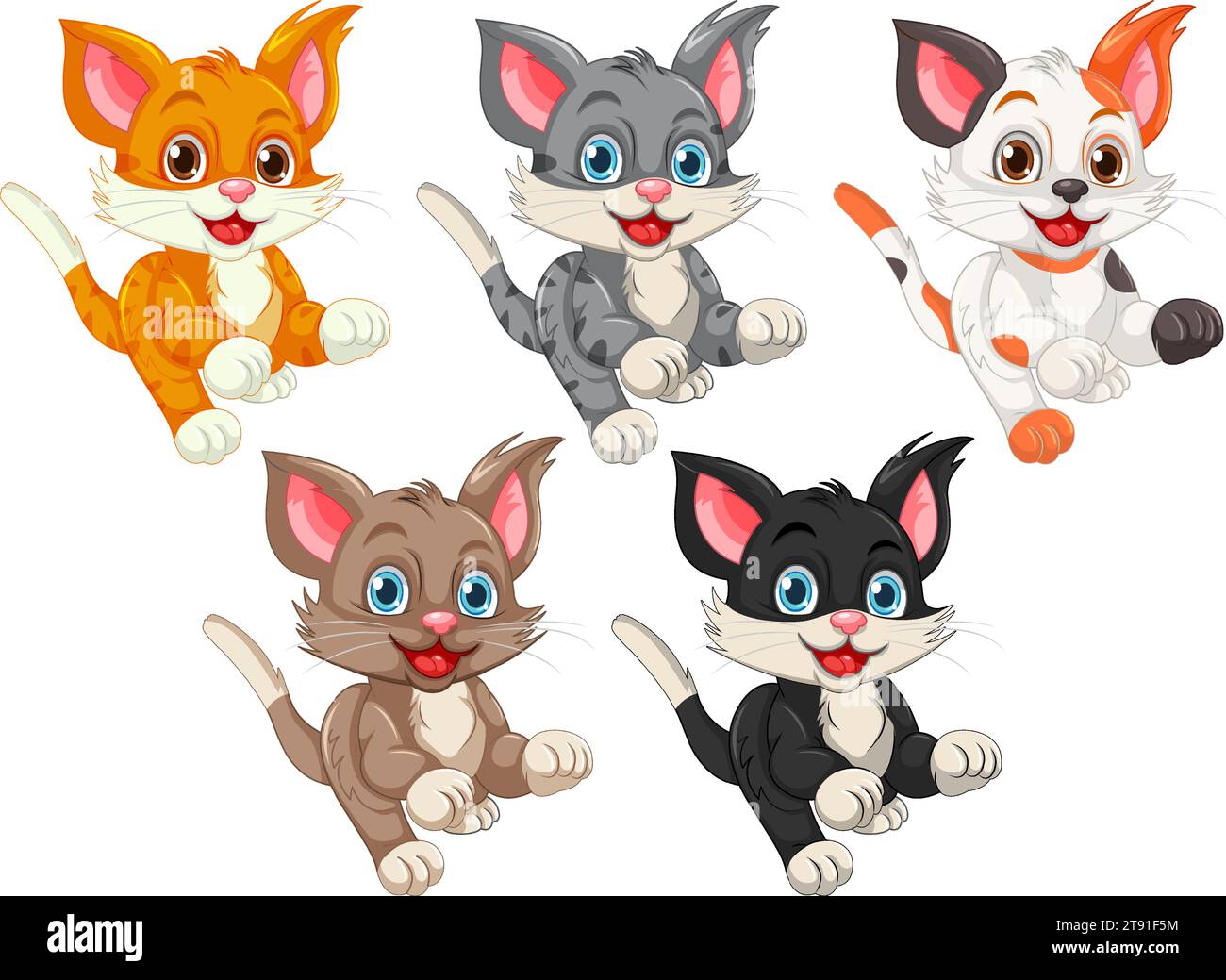 Set of cute cat cartoon illustration Stock Vector Image & Art - Alamy