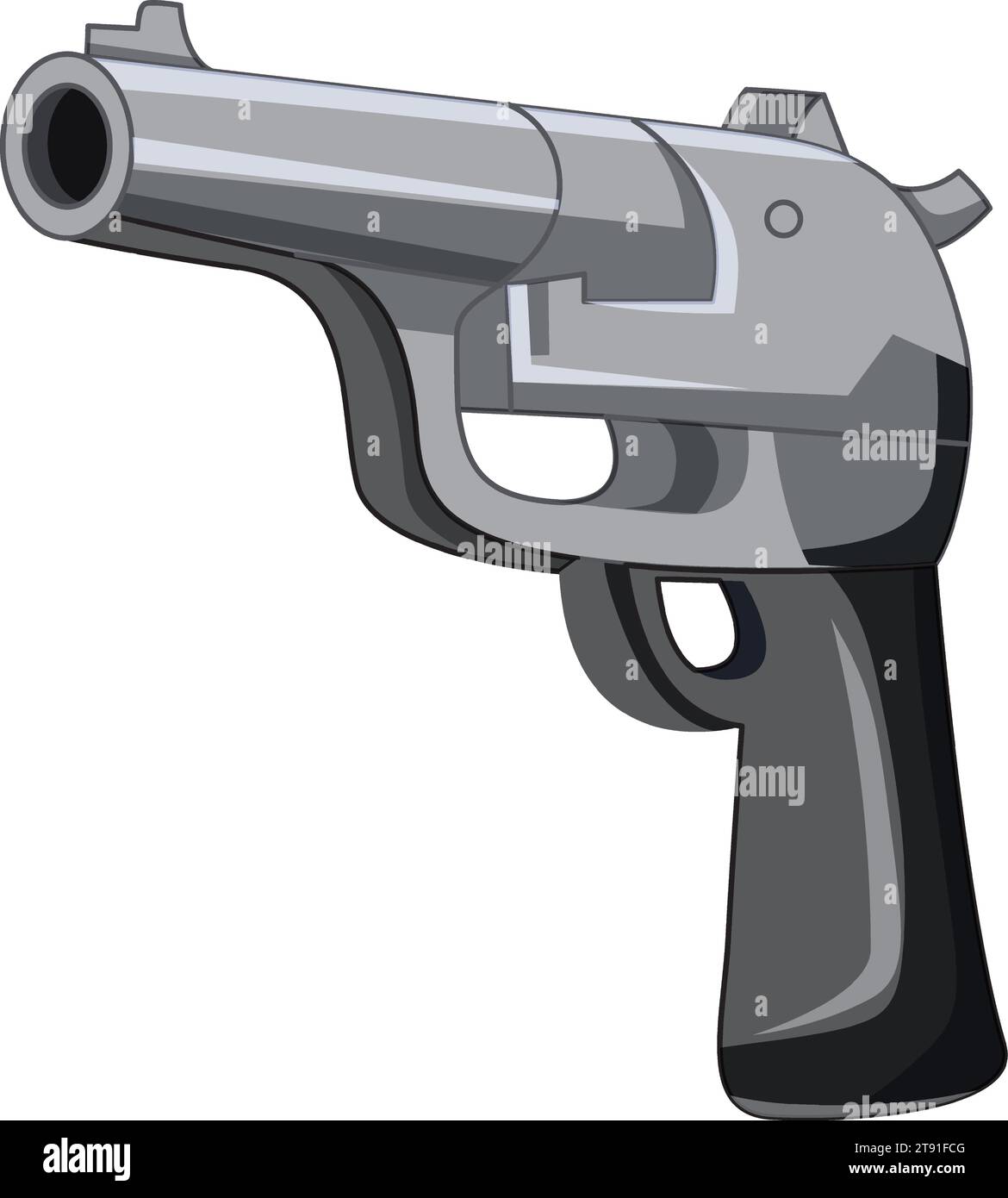 A vector cartoon illustration of a simple gun, isolated Stock Vector ...