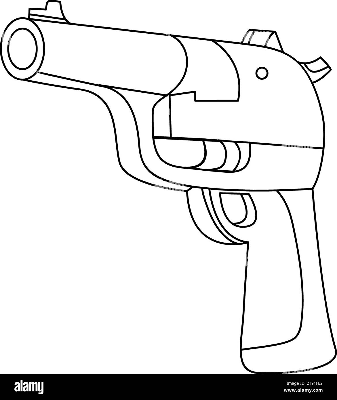 A vector cartoon illustration of an isolated gun outline Stock Vector ...