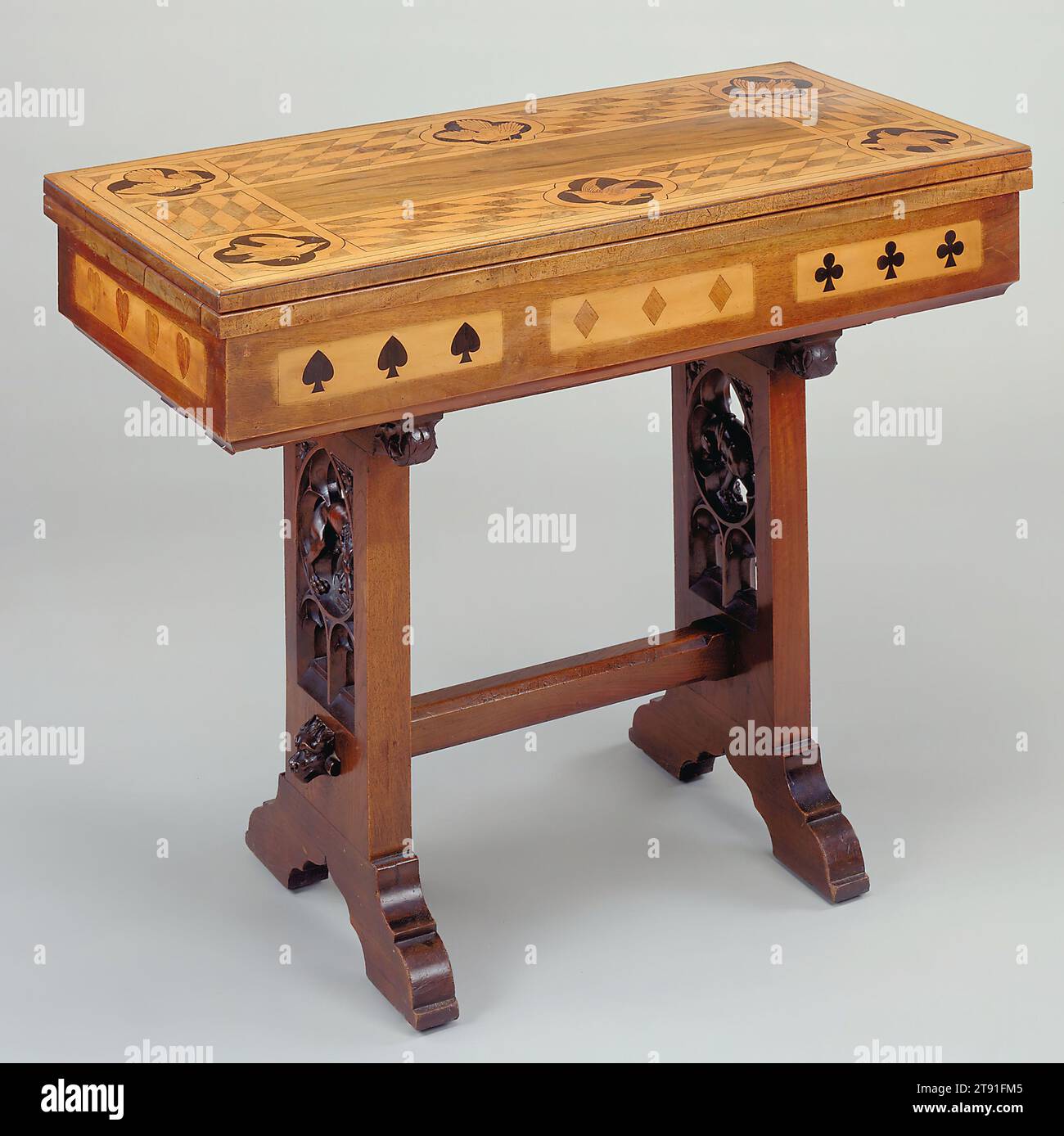 Card table, 1865, William Burges, British, 1827 - 1881, 29 1/4 x 36 x ...