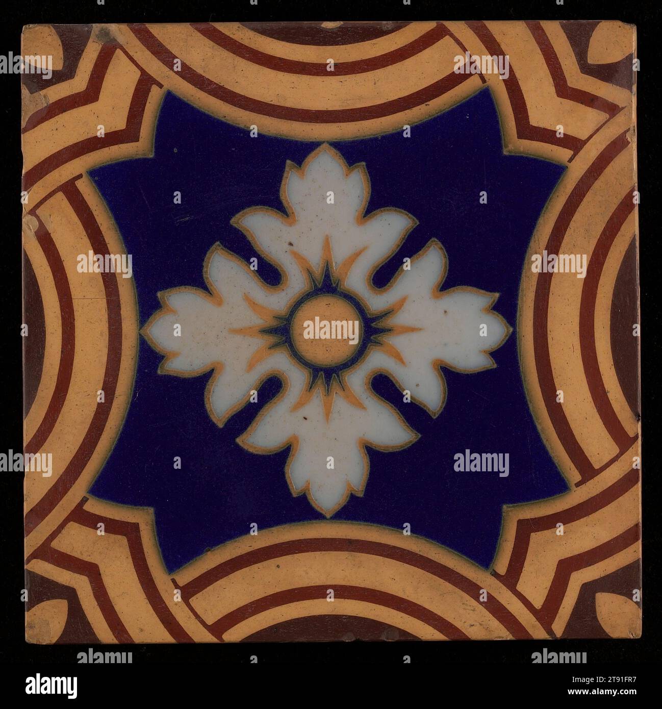 Tile with floral design, c. 1875, Minton and Company, Stoke-on-Trent ...