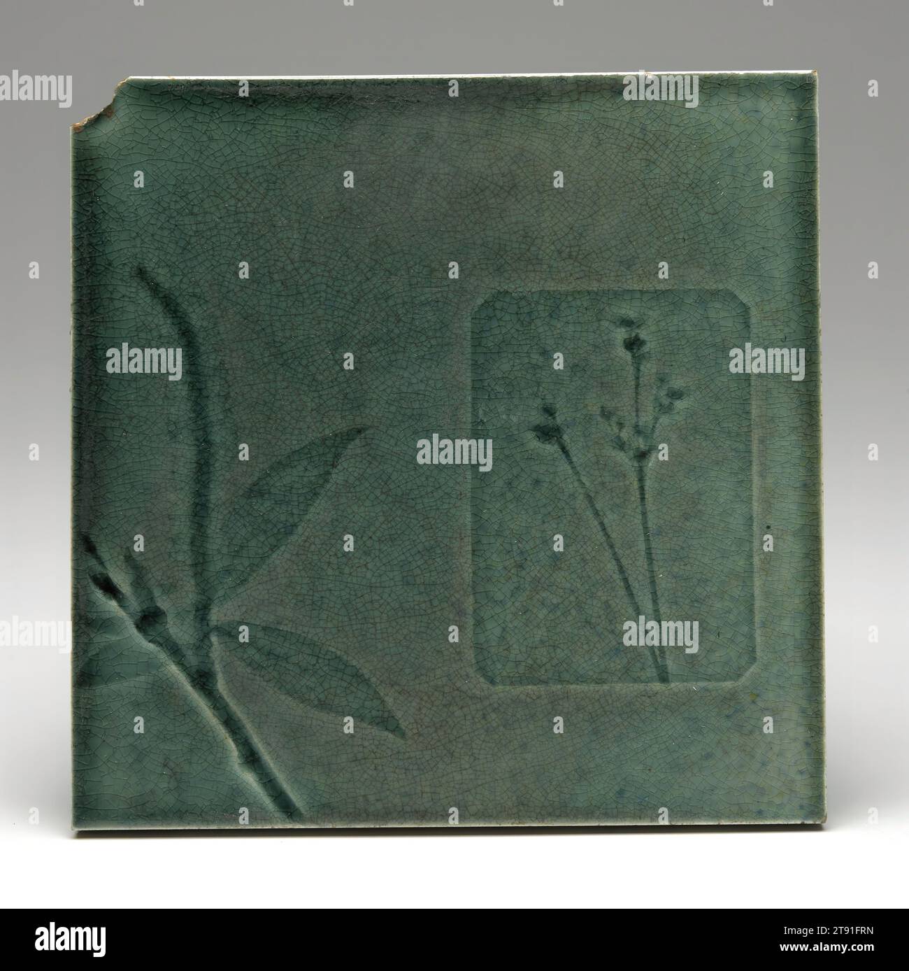 Tile with botanical design, 1879, J. & J.G. Low Patent Art Tile Works ...