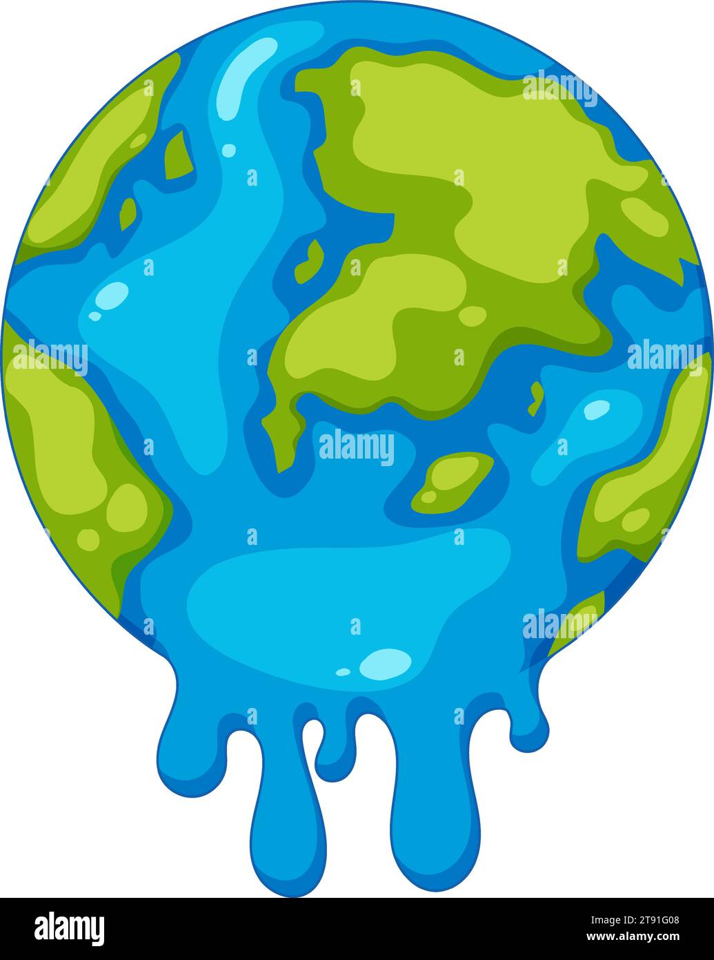 Cartoon illustration of a melting Earth sphere Stock Vector Image & Art ...