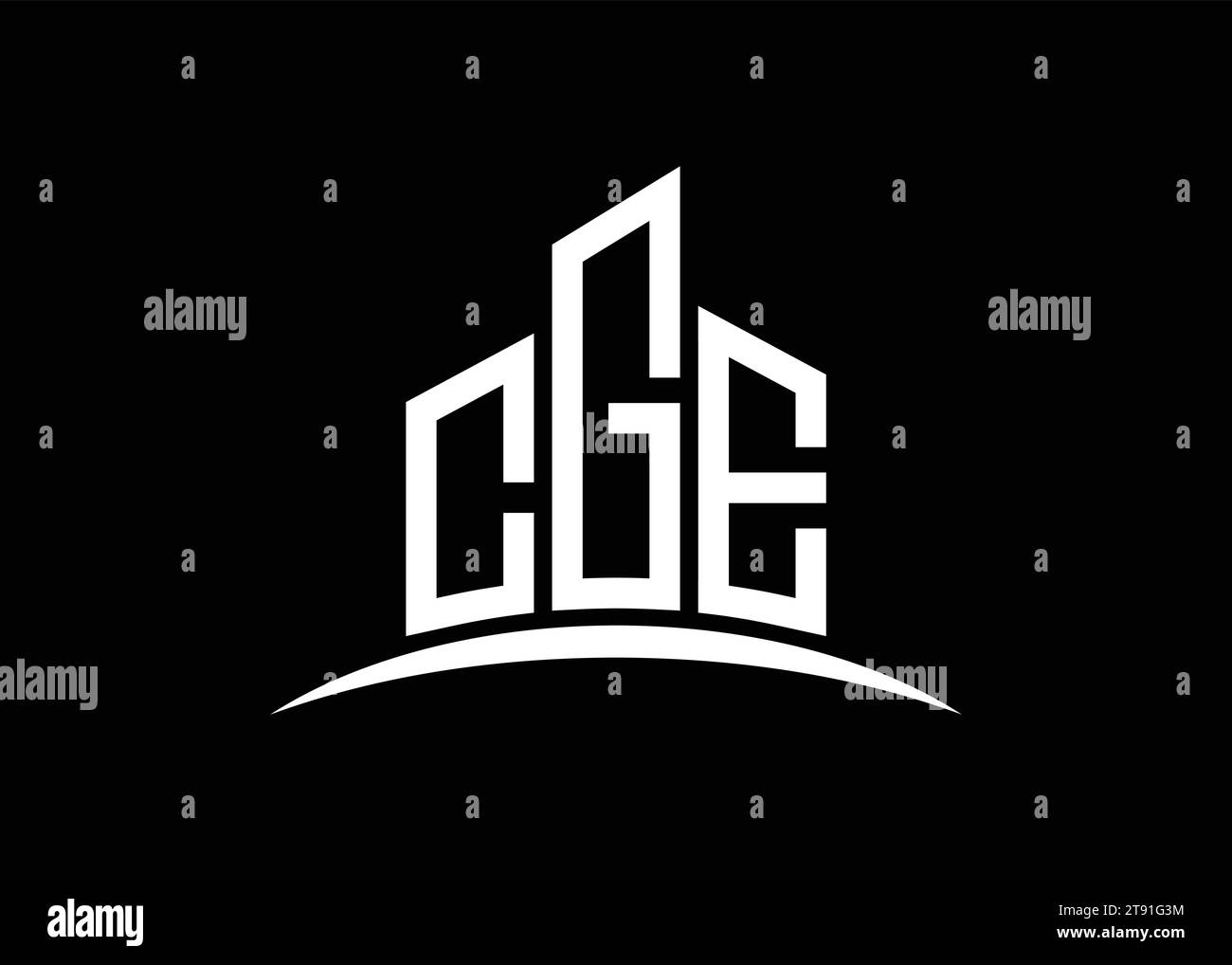 Letter CGE building vector monogram logo design template. Building ...