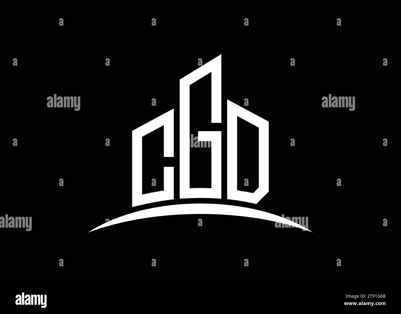 Letter CGD building vector monogram logo design template. Building ...