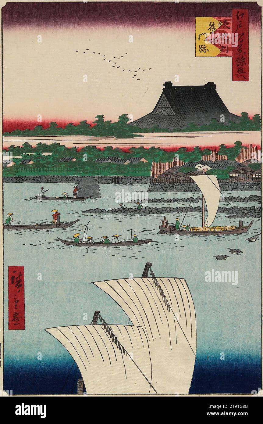 Teppōzu and Tsukiji Hongan-ji Temple, 1858, 7th month, Utagawa ...