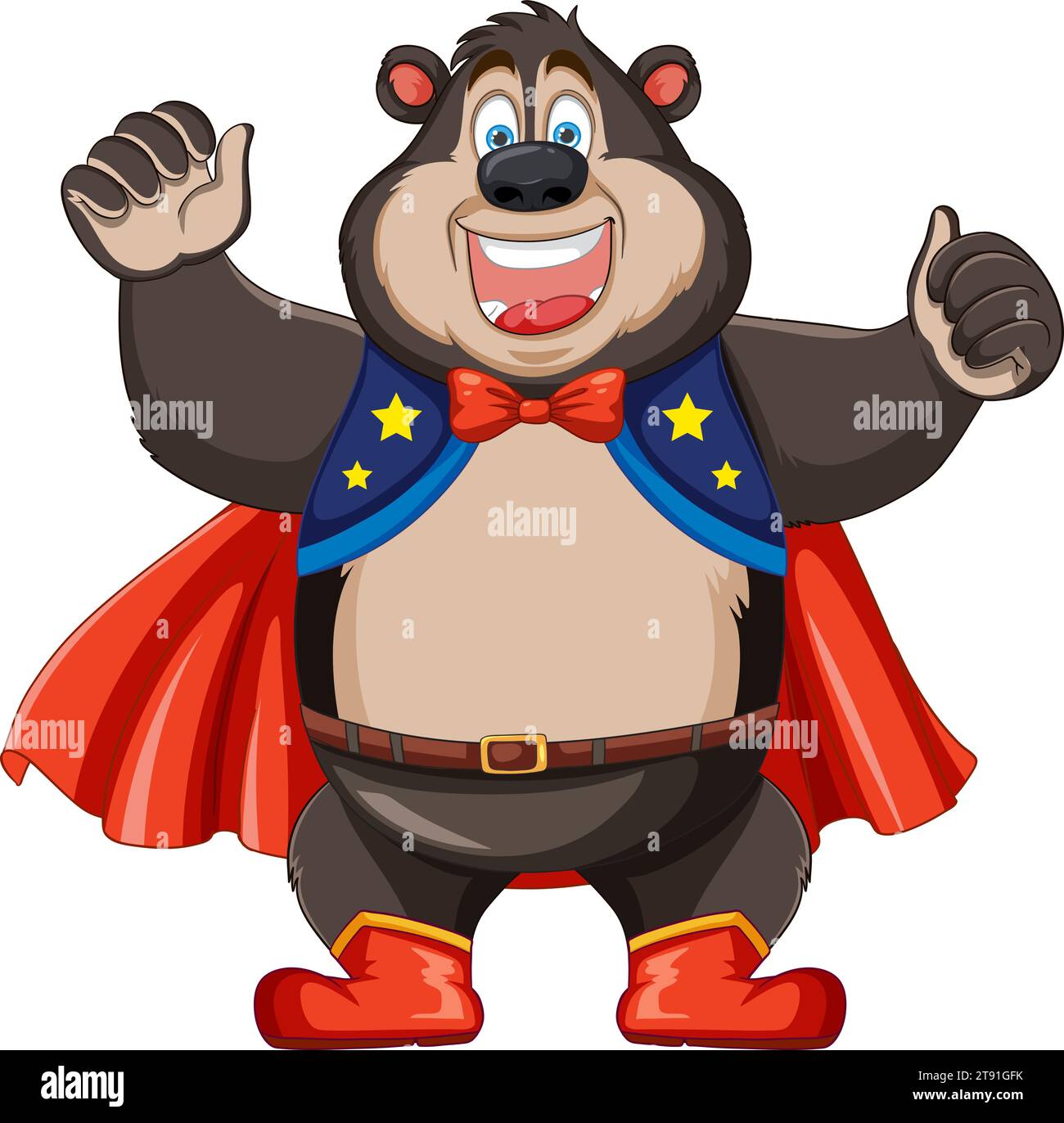 A joyful bear cartoon character dressed in circus attire Stock Vector ...