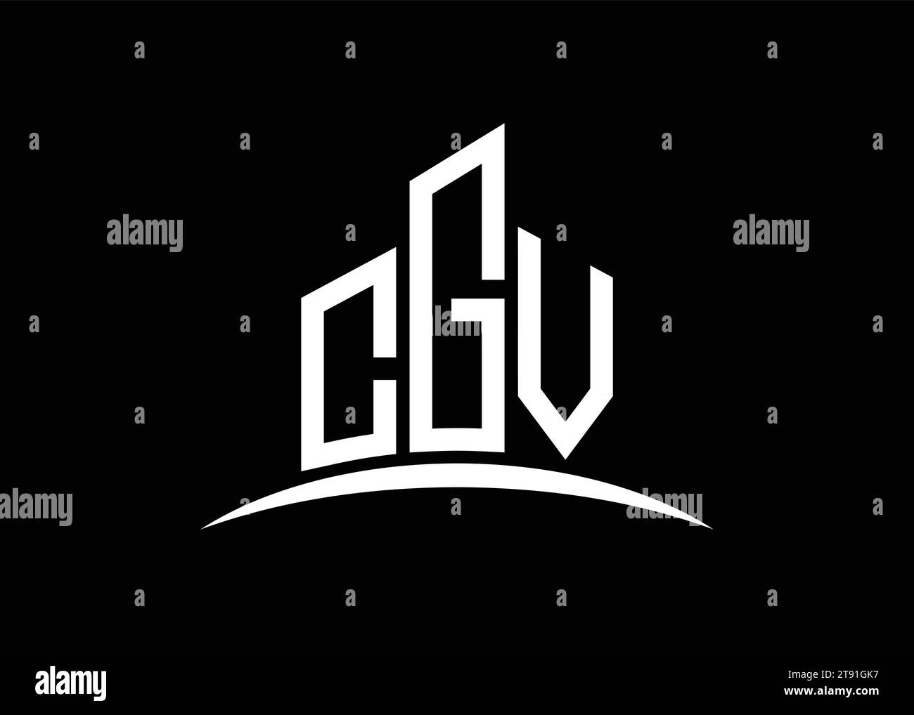 Letter CGV building vector monogram logo design template. Building ...