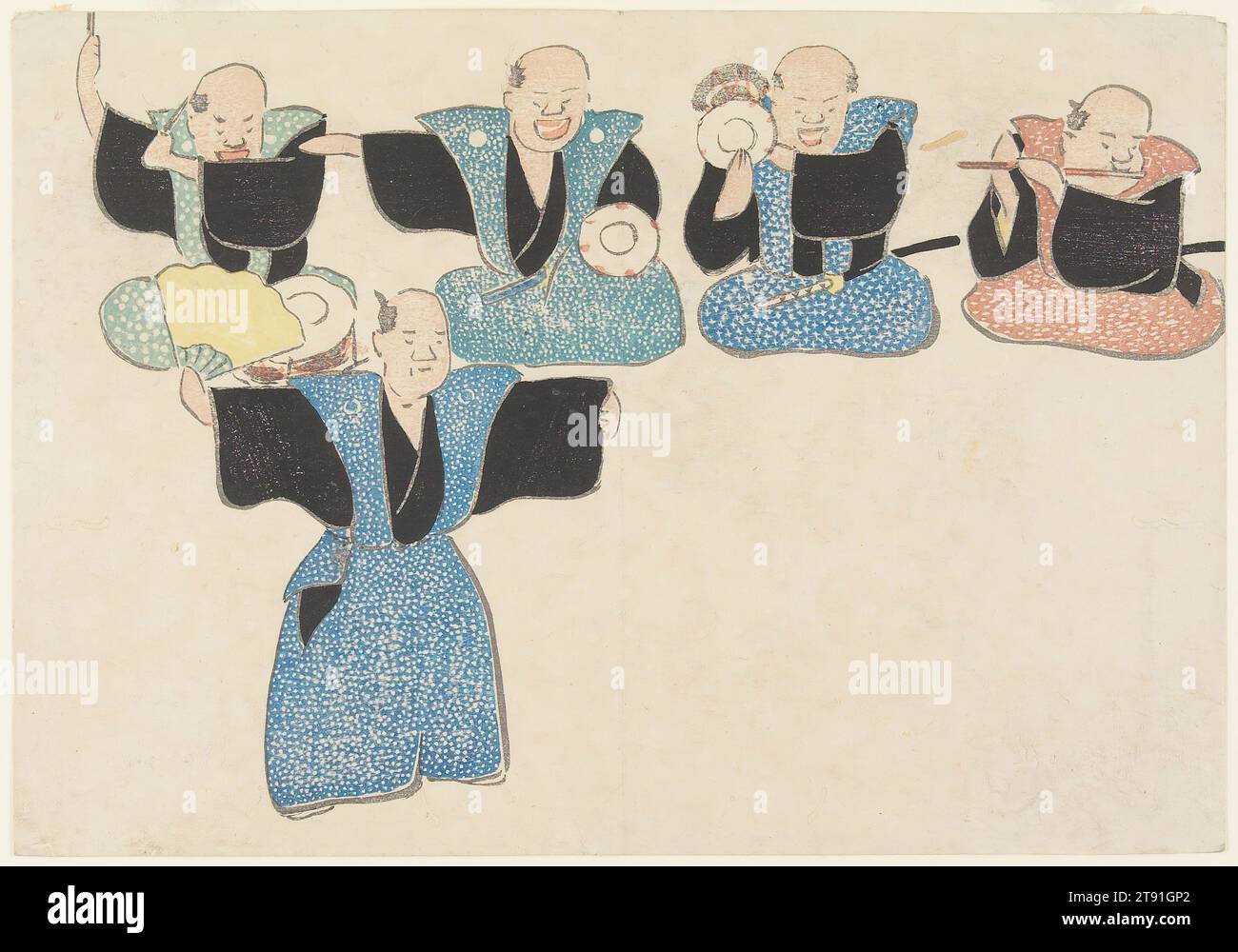 Dancer and four musicians, 1802, Nakamura Hōchū, Japanese, died 1819 ...