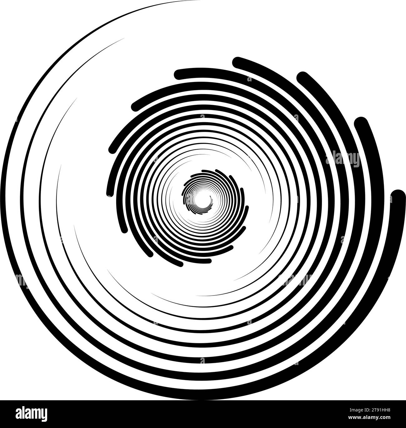 Spiral lines element. Radial spinning stripes texture. Circle swirl ...