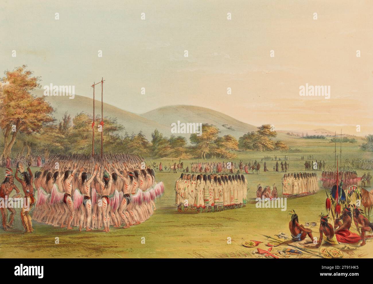 Ball-Play Dance, 1844, George Catlin, American, 1796 - 1872, 12 3/8 x ...