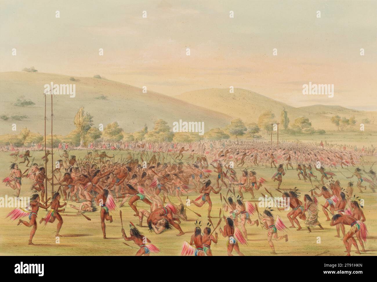 Ball Play, 1844, George Catlin, American, 1796 - 1872, 12 1/16 x 17 7/8 ...