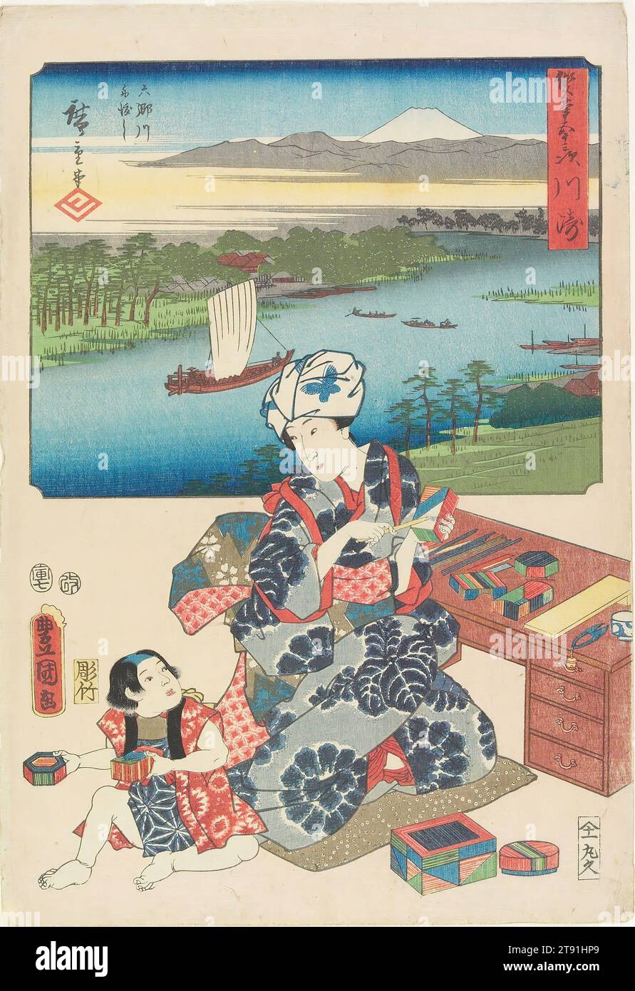 Kawasaki, 1854, 7th month, Utagawa Kunisada; Artist: Utagawa Hiroshige ...