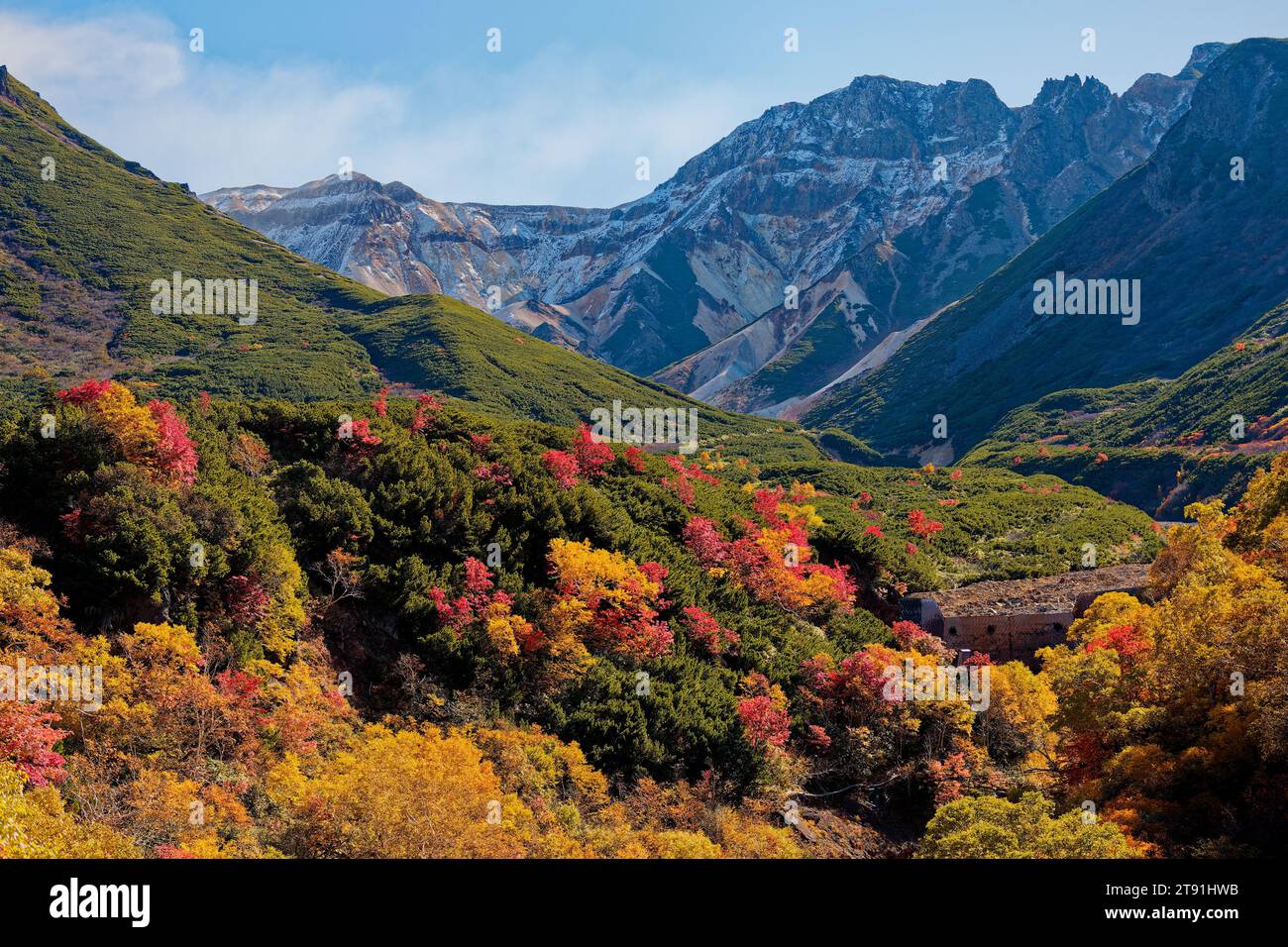 Autumn Foliage, Tokachidake Onsen, Hokkaido Prefecture, Japan Stock ...