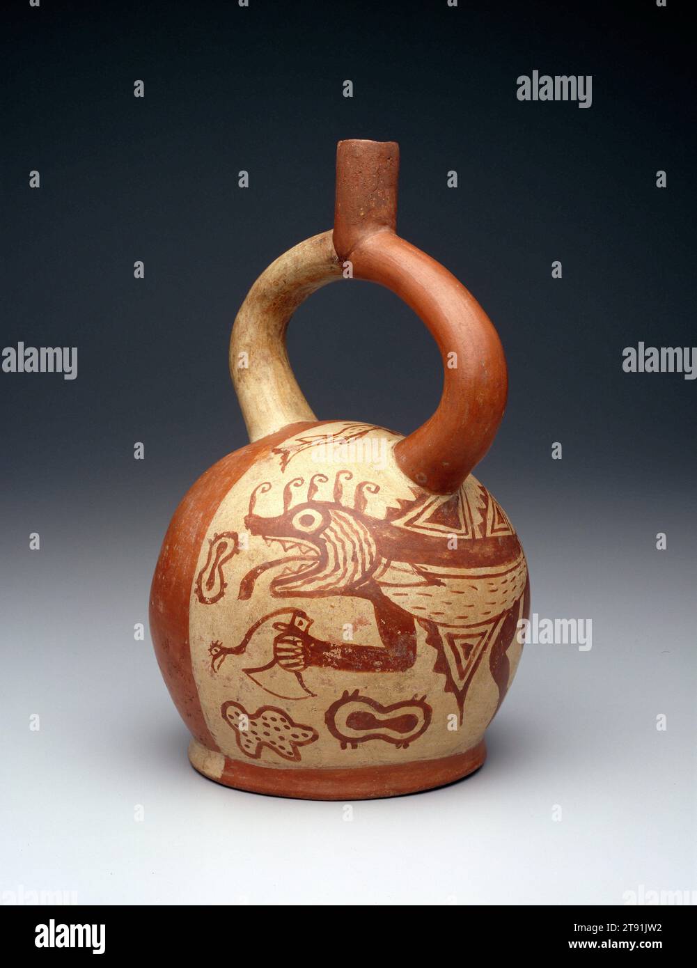 Vessel, 5th-6th century, 9 1/2 in. (24.1 cm), Clay, pigments, Peru, 5th ...