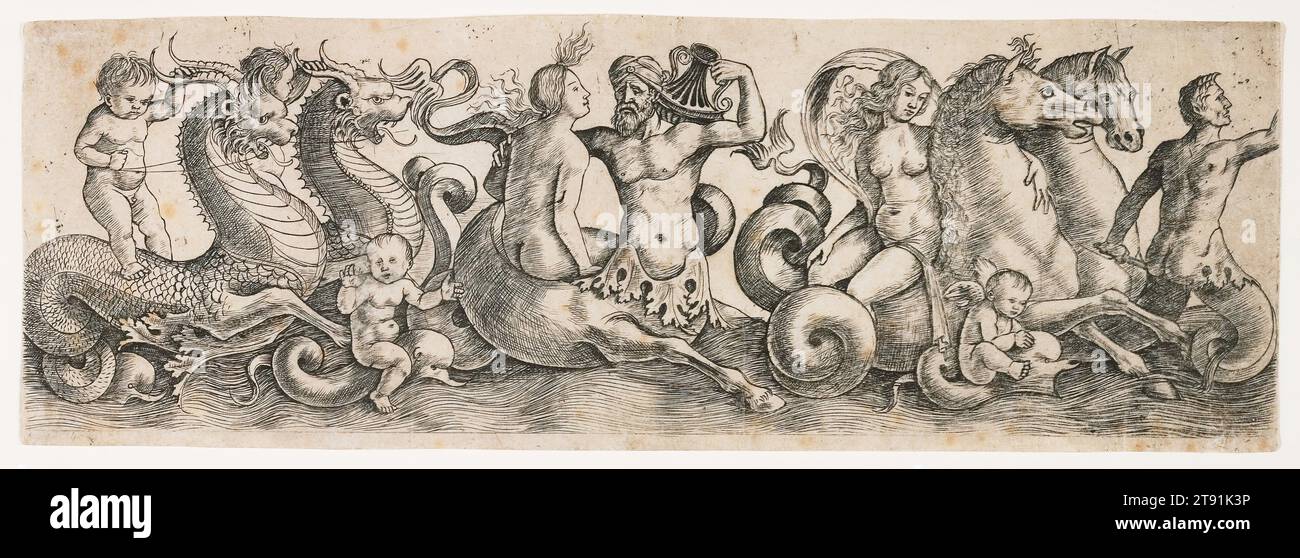 Frieze with Tritons and Nymphs, c. 1517, Girolamo Mocetto, Italian ...