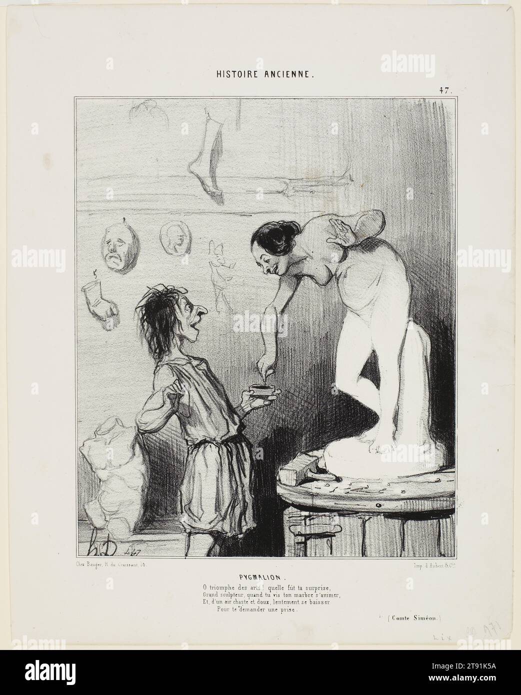 Pygmalion, 1842, Honoré Daumier, French, 1808-1879, 9 1/16 x 7 7/16 in ...