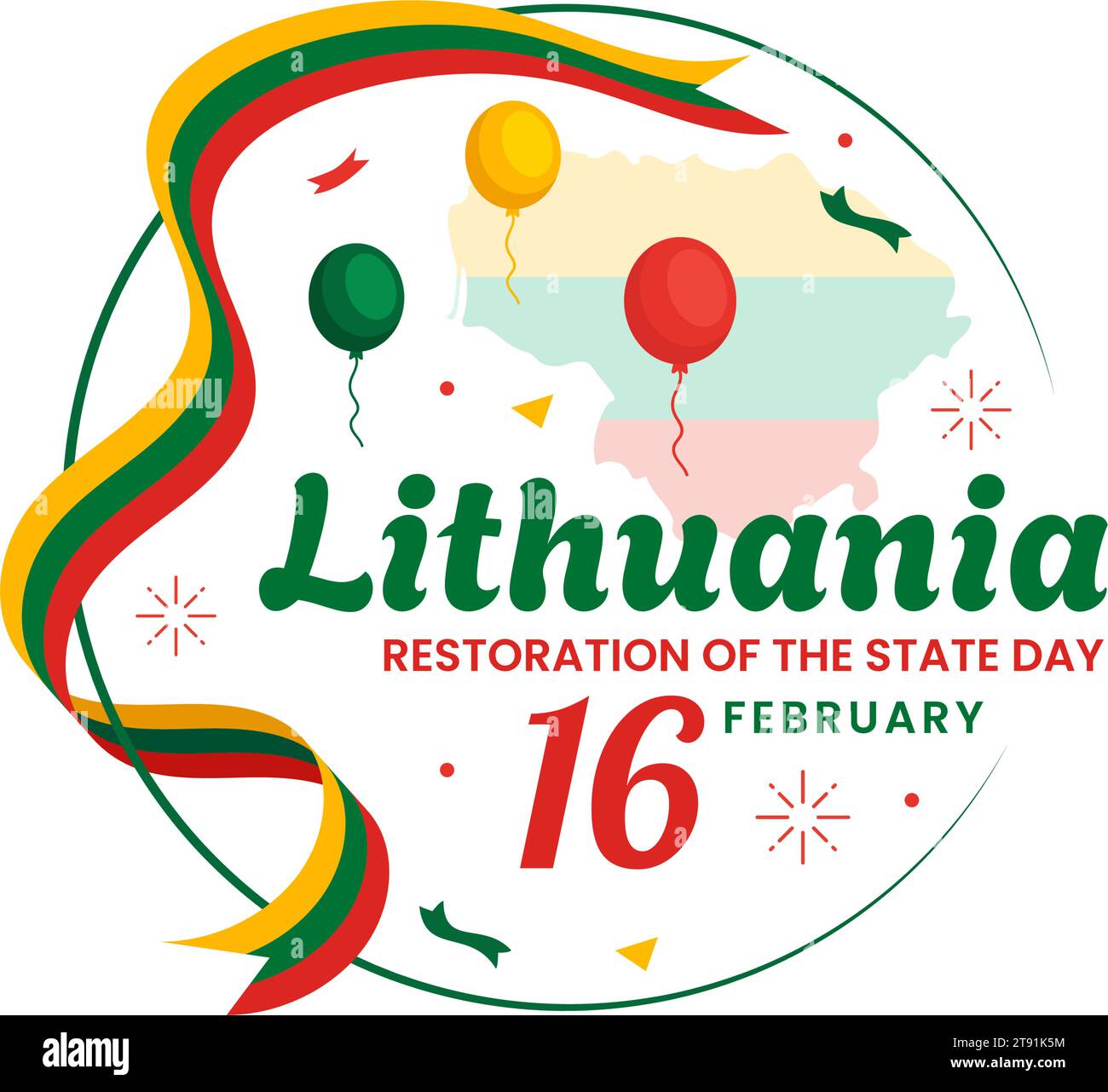 Lithuania Restoration of the State Day Vector Illustration on 16 ...