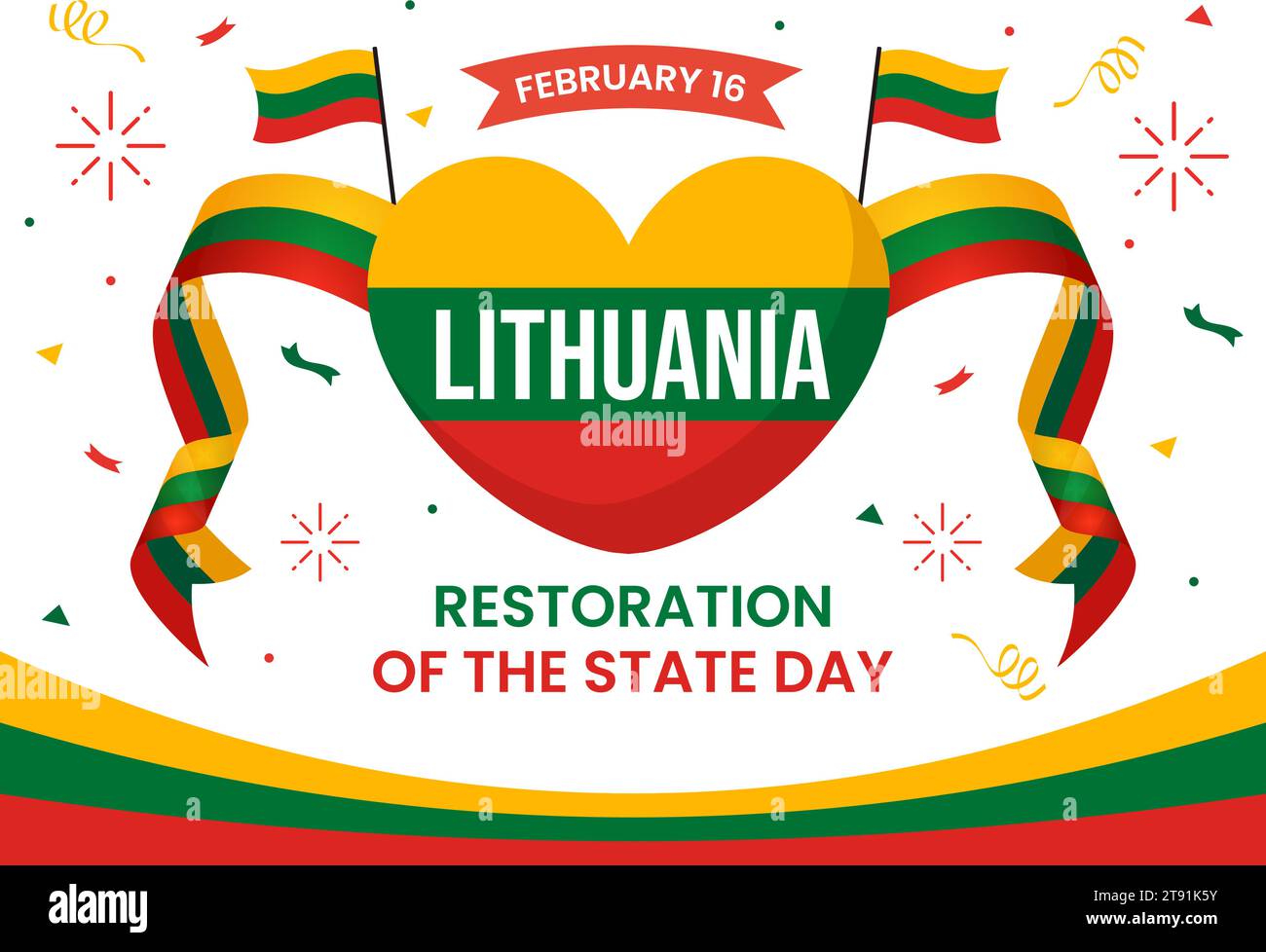 Lithuania Restoration of the State Day Vector Illustration on 16 ...