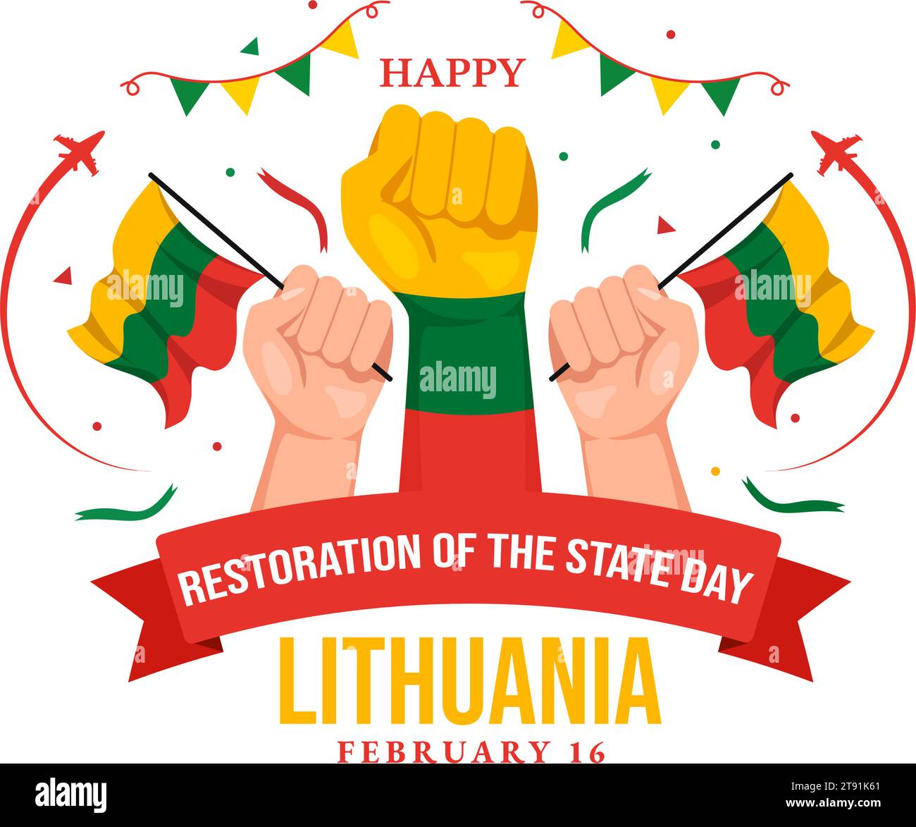 Lithuania Restoration of the State Day Vector Illustration on 16 ...