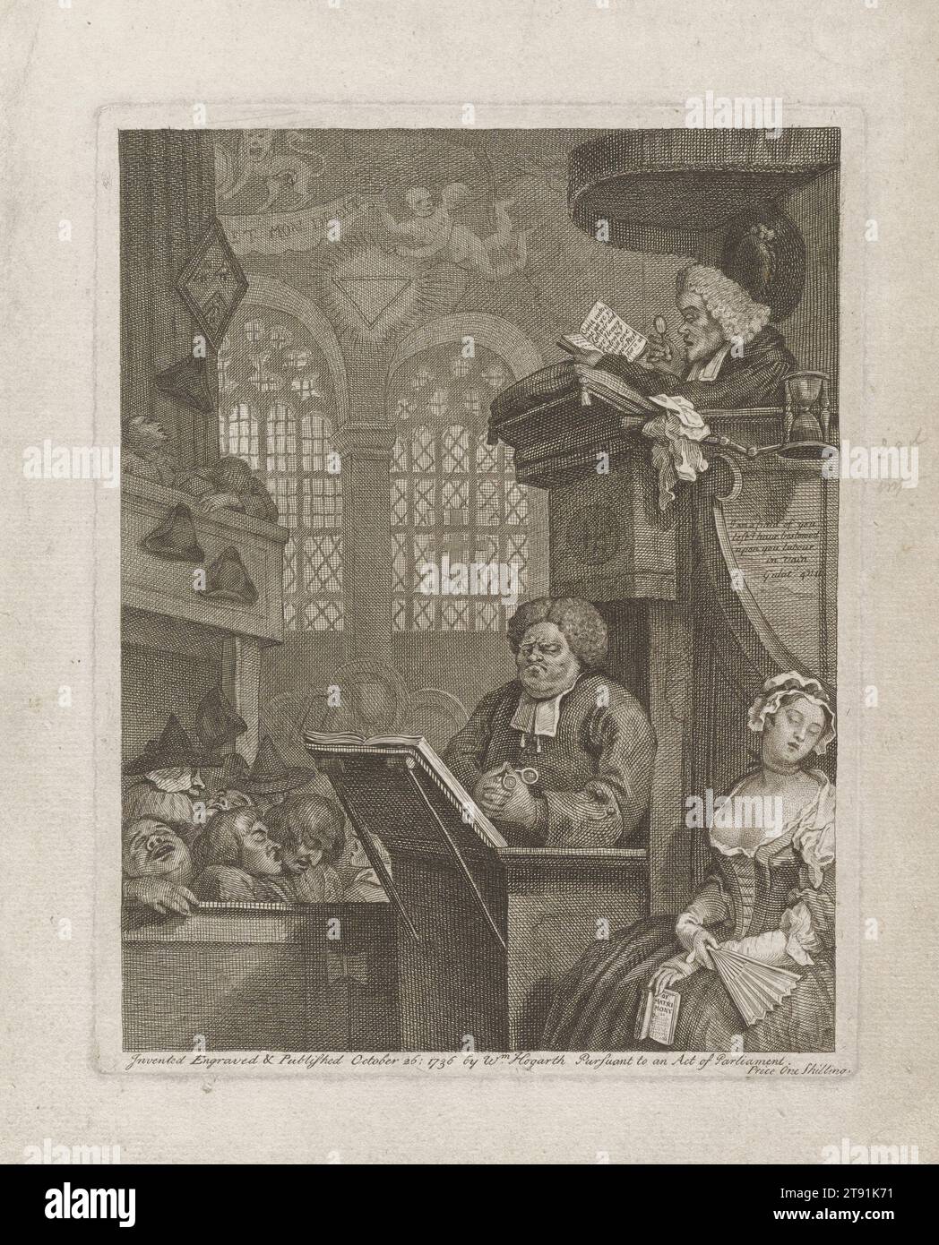 The Sleeping Congregation, 1736, William Hogarth, British, 1697–1764 ...