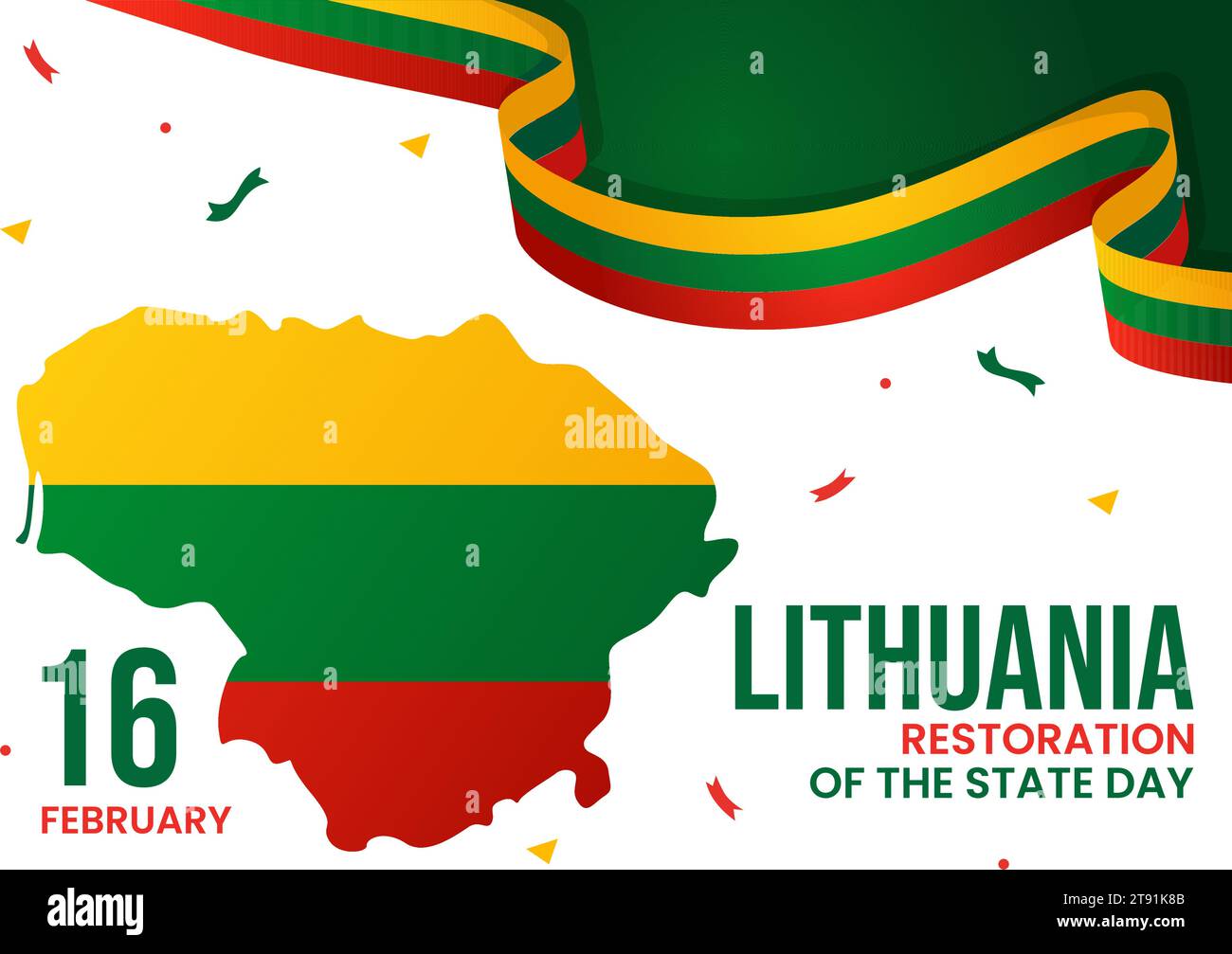 Lithuania Restoration of the State Day Vector Illustration on 16 ...