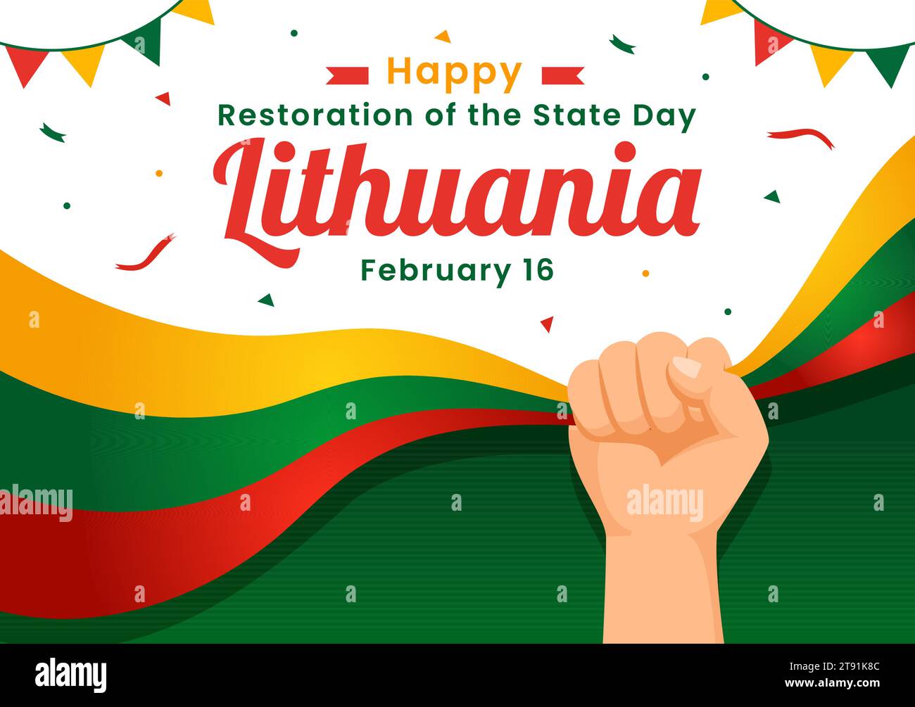 Lithuania Restoration of the State Day Vector Illustration on 16 ...