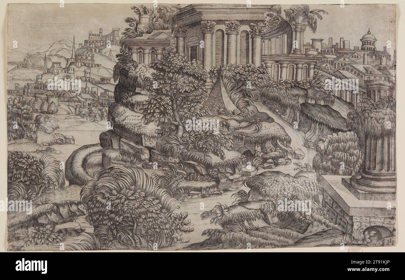 Fantasy Landscape with Antique Buildings and Ruins, c. 1550 ...