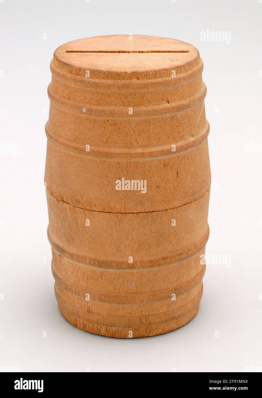 Barrel still bank, 20th century, 2 7/8 x 1 13/16 x 1 13/16 in. (7.3 x 4 ...