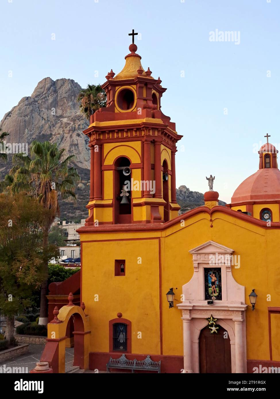 Church in the center of the magical town Bernal where the third largest ...