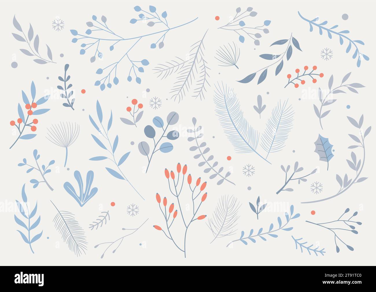 Winter set of different isolated leaves Stock Vector Image & Art - Alamy